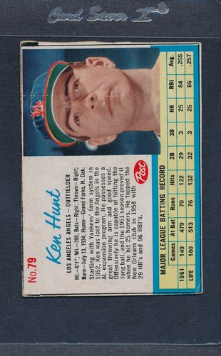 1962 Post Cereal #079 Ken Hunt Angels EX *1310 | eBay