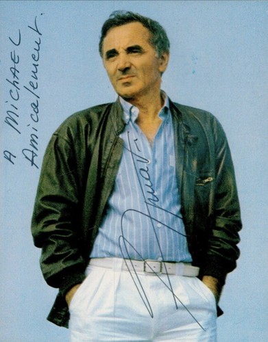 Charles Aznavour Signed Autograph Original Promo Photo Postcard COA | eBay
