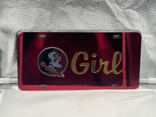 Florida State Seminoles FSU NCAA Red Mirrored Laser Cut License Plate ...