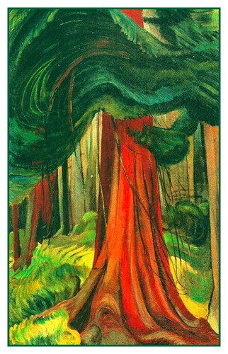 Emily Carr Red Cedar Tree BC Landscape Counted Cross Stitch Chart ...