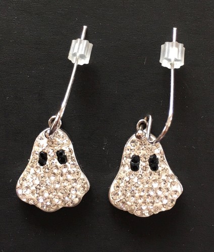 NWOT Small Sparkle Ghost Halloween Pierced French Wire Drop Dangle ...