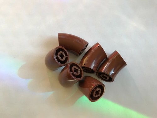 LEGO-NEW-#65473-REDDISH BROWN-BRICK ROUND 2 X 2 D. 45 DEGREE ELBOW-4 ...