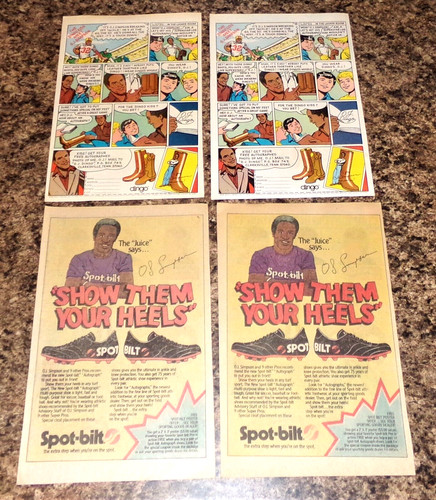 O.J. Simpson Dingo Boots Spot-Bilt Shoes Ads 1980 Vintage Lot of 4 | eBay