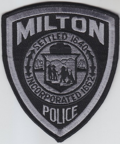 Milton MA Massachusetts Police patch SUBDUED grey on black tactical ...