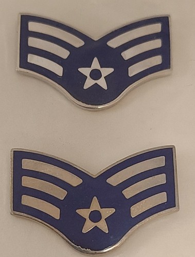 USAF SENIOR AIRMAN SRA METAL CHEVRON COLLAR RANK INSIGNIA BADGES - 1 ...