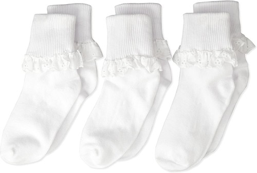 Jefferies Socks Big Girls' 179754 Eyelet Lace Socks 3 Pack White Size S 38326155968| eBay