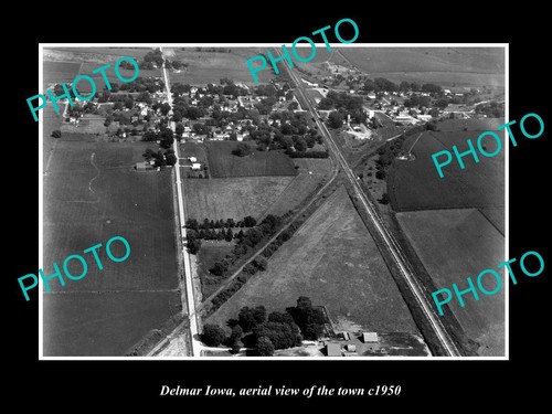 OLD 8x6 HISTORIC PHOTO DELMAR IOWA AERIAL VIEW OF THE TOWN c1960 | eBay ...