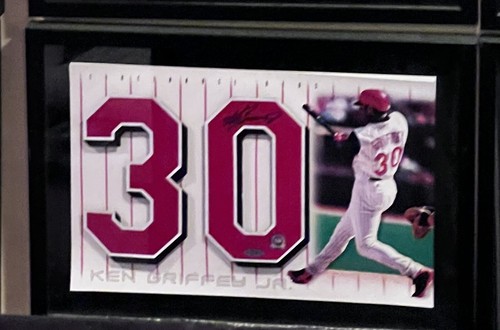 KEN GRIFFEY JR HOF Signed Autograph Jersey Numbers 14.5x20.5" Frame UDA ...