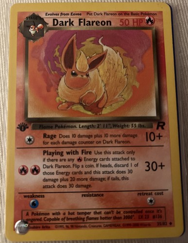 Dark Flareon 35/82 1st Edition Team Rocket Non-Holo Pokemon Card | eBay