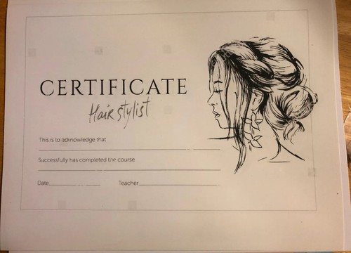 Hair Stylist Diploma Certificate- Comes Blank- Fill In Your Own Info ...