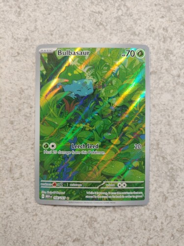 POKEMON S&V 151 ILLUSTRATION RARE BULBASAUR FULL ART 166/165 ENGLISH ...