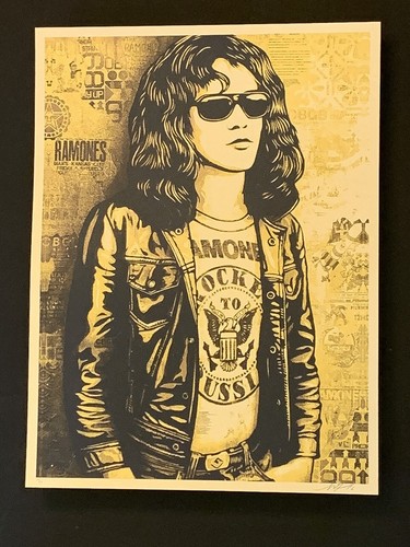 Shepard Fairey Tommy Ramone GOLD edition Obey Giant silkscreen 350 Obey ...