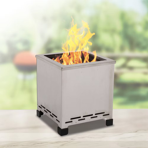 Sharper Image Tabletop Wood or Pellet Burning Outdoor Fire Pit Silver | eBay