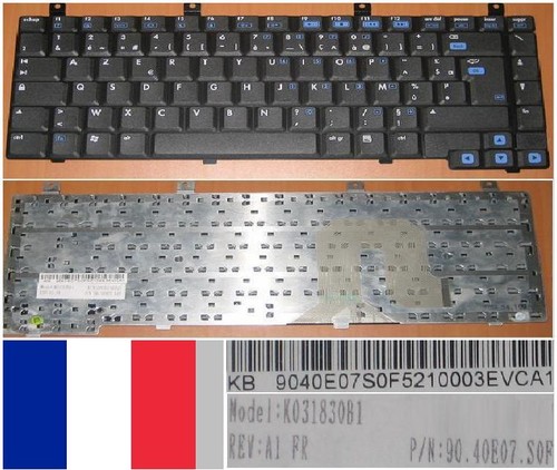 Keyboard AZERTY French HP DV4000 DV4200 V4000 K031830B1, 90.40E07.S0F ...
