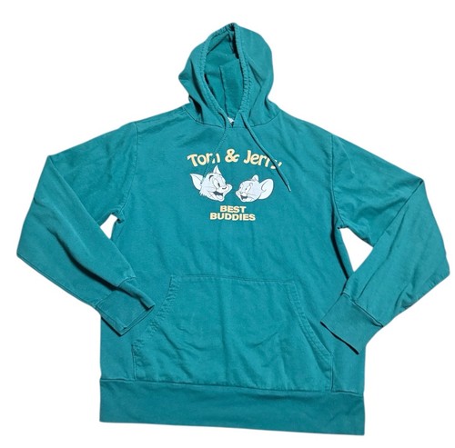 Tom & Jerry Men’s Small Green Hoodie Rare Graphic Cartoon Pullover ...