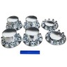 Pair Chrome ABS Semi Truck Front Wheel Hub Covers W/ Spiked Thread On ...
