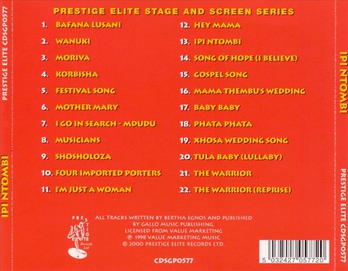 ORIGINAL CAST IPI N'TOMBI: THE AFRICAN MUSIC CELEBRATION NEW CD ...