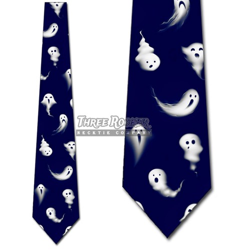 Ghost Ties Mens Halloween Neckties Navy Tie | eBay