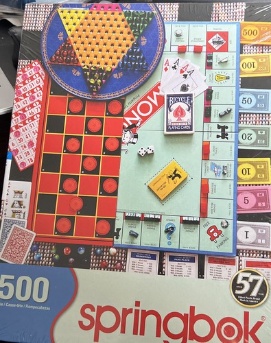 NEW Springbok 500 Piece Jigsaw Puzzle Board Games Monopoly Checkers ...