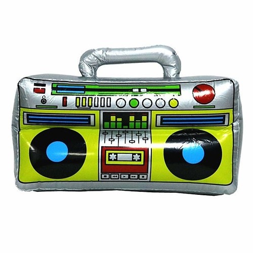 Inflatable 80s Ghetto Blaster Boom Box Hip Hop Fancy Dress Accessory ...