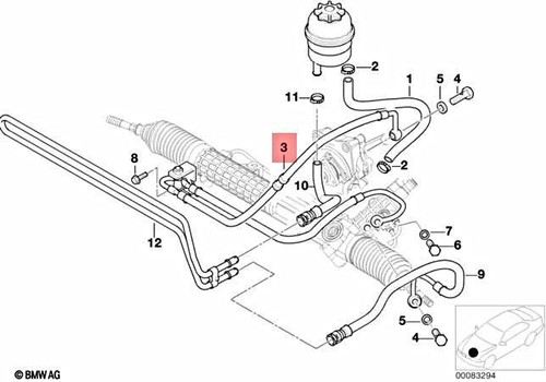 Genuine BMW E46 E85 E86 Cabrio Expansion Power Steering Hose OEM ...