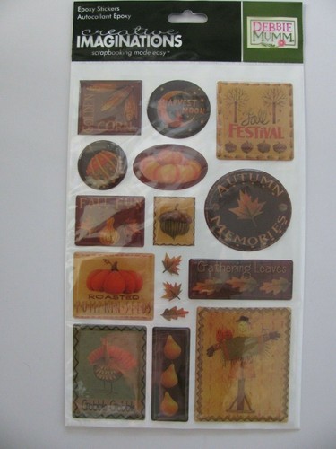 Creative Imaginations Epoxy Stickers FALL/THANKSGIVING Debbie Mumm NIP ...