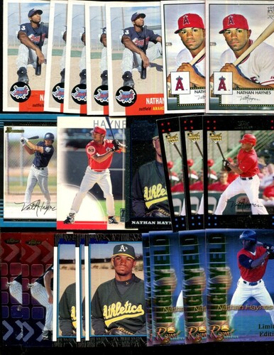 NATHAN HAYNES BULK LOT OF 20 - BASEBALL CARDS ANGELS OAKLAND CALIFORNIA ...