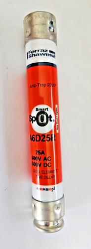 Ferraz Shawmut Mersen A6D25R Fuse A6D-R Series, Time-Delay, 25A, 600V ...