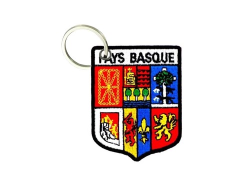 Keychain embroidered patch flag coat of arms Basque Euskadi Herria | eBay