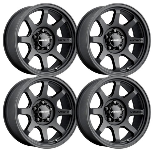 (Set-4) Vision Flow 17X9 6x139.7/6x5.5 20mm Satin Black Wheels Rims 17 ...