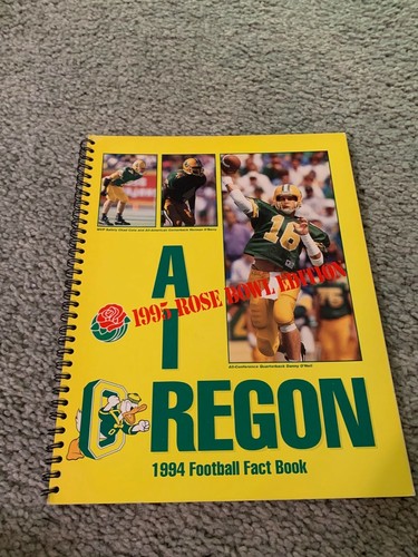 1995 Oregon Ducks Rose Bowl Football Media Guide Danny O'Neil Chad ...