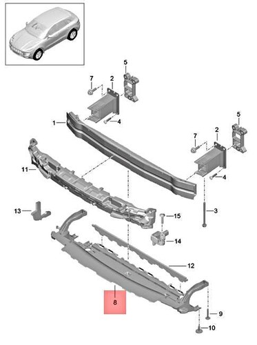Porsche+Macan+95b+Genuine+Front+Bumper+Reinforcement+95B805241+2016 for ...