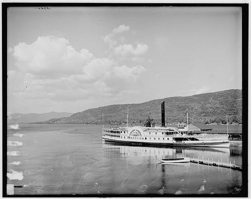 Photo:Steamboat dock from Fort William Henry Hotel, Lake George, N.Y ...