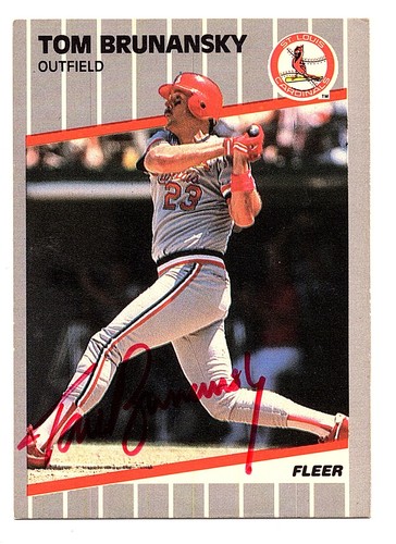 Tom Brunansky Autograph On A 1989 Fleer - St. Louis Cardinals | eBay