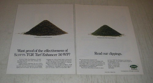 1991 Scotts TGR Turf Enhancer 50WP Ad - Want proof of the effectiveness ...
