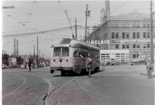 8DD907 RP 1949/1960s CTS CLEVELAND TRANSIT SYSTEM CAR #4253 BACKING ON ...