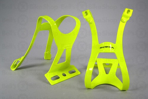 Soma Oppy X 1-Strap Toe Clips Neon Yellow S/M Pair Track Fixed Gear ...