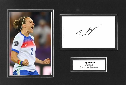Lucy Bronze Signed 12x8 Photo Display England Winners Euro 2025 ...