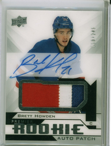 2018/19 UD PREMIER Brett Howden PATCH AUTOGRAPH AUTO ROOKIE RC /249 ...
