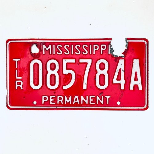 United States Mississippi Permanent Trailer License Plate TLR 085784A ...