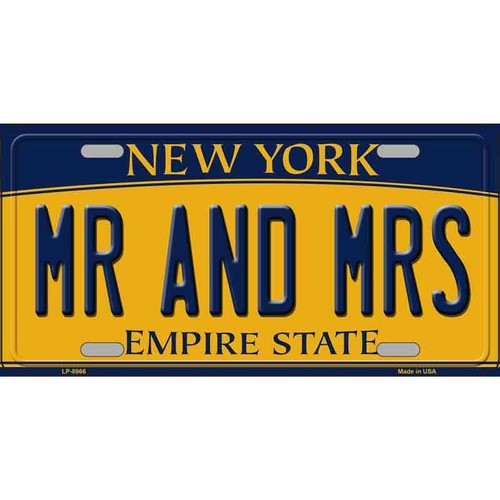 Mr and Mrs New York Novelty Metal License Plate Tag LP-8966 | eBay