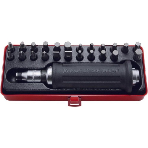 Koken AG112F 1/2 Inch Sq. Dr. Attack Driver Set Rubber Grip 25 pieces ...