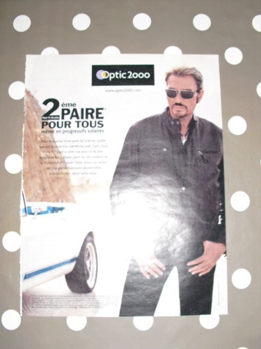 JOHNNY HALLYDAY Optic 2000 Publicité Advertising | eBay