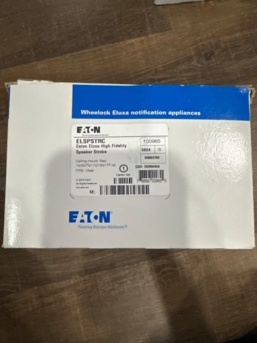 Eaton ELSPSTRC Eluxa LED High Fidelity Speaker Strobe, 24DC | eBay