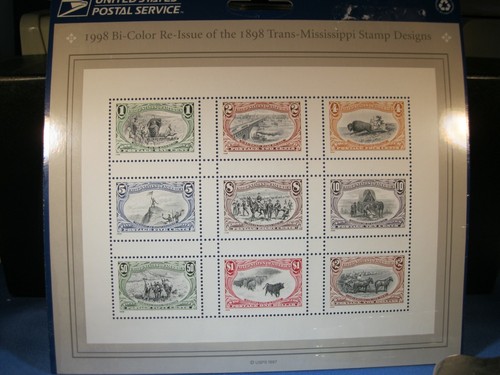 1998 BI-COLOR RE-ISSUE OF 1898 TRANS MISSISSIPPI STAMP DESIGNS | eBay