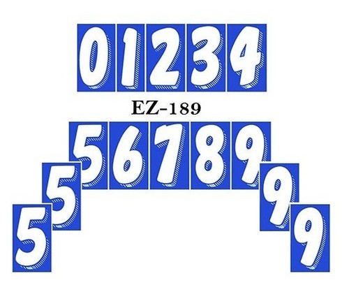 Blue and White Car Dealer Windshield Number Stickers 7 1/2", 14 Packs ...