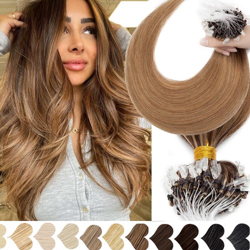 Micro Ring Loop Human Hair Extensions Micro Beads Micro Link 100% 0.5g ...