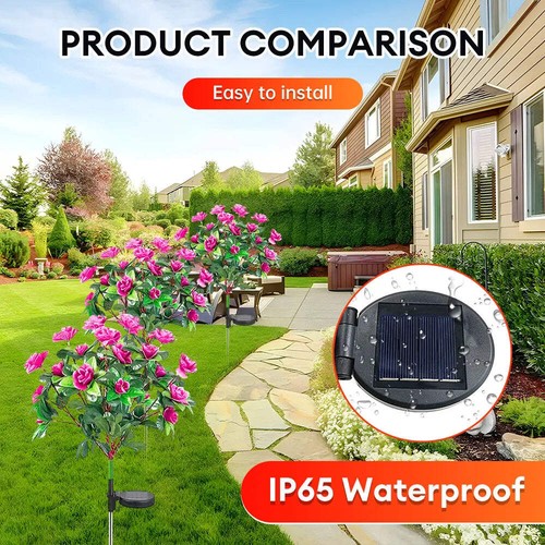 Solar Azalea Flower Light Outdoor Waterproof Garden Light Simulation ...