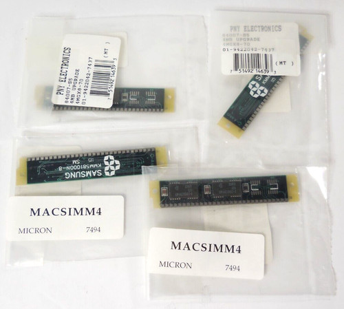 4 SAMSUNG 30 Pin SIMMs KMM581000N-8 Vintage Apple Computer SE IIe IIgs ...