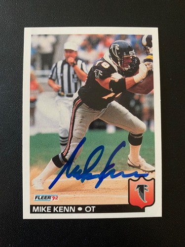 Mike Kenn Signed 1992 Fleer #10 Card Atlanta Falcons Autograph COA | eBay